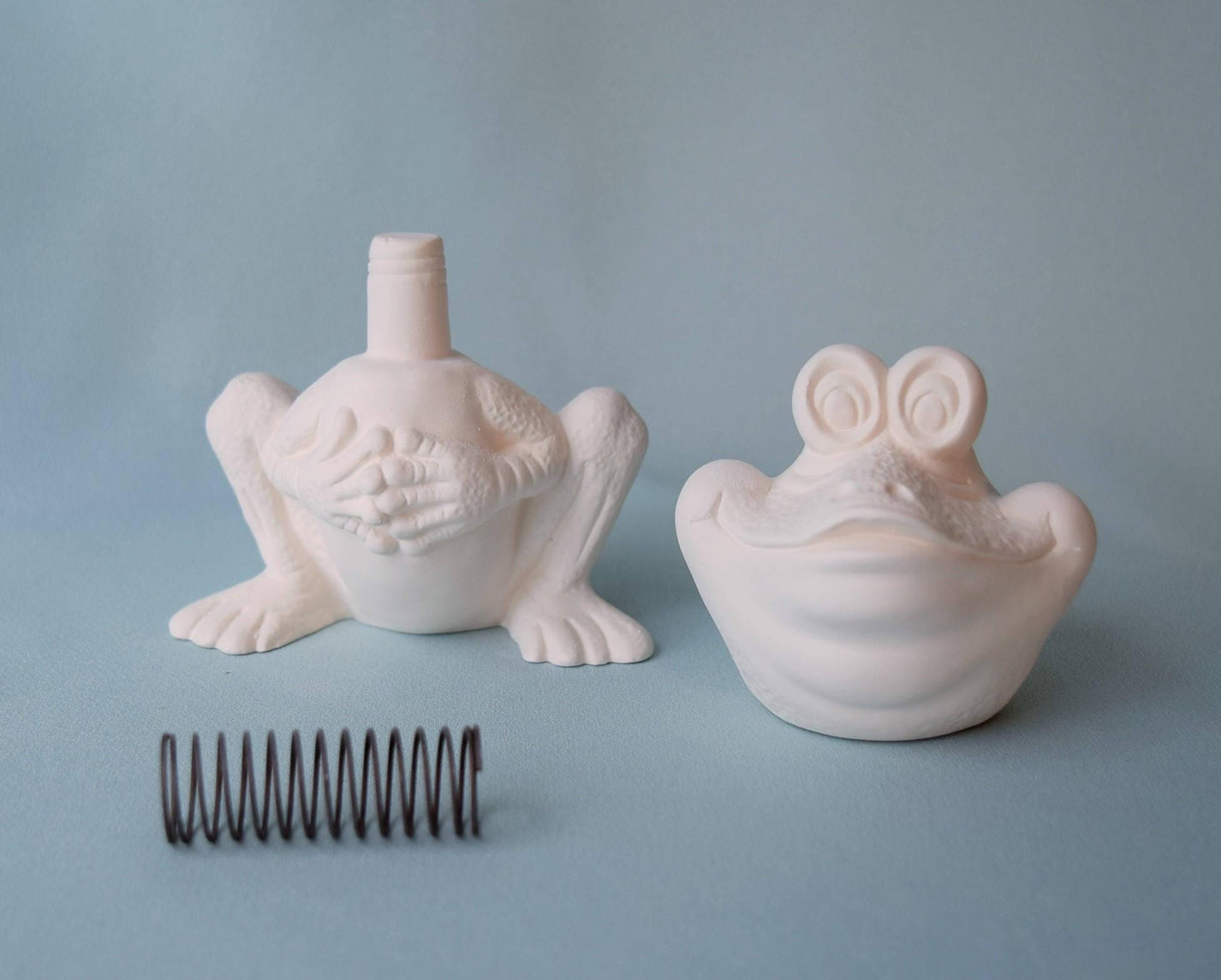 Bisque Bobble Head | Frog – Teresa's Ceramics